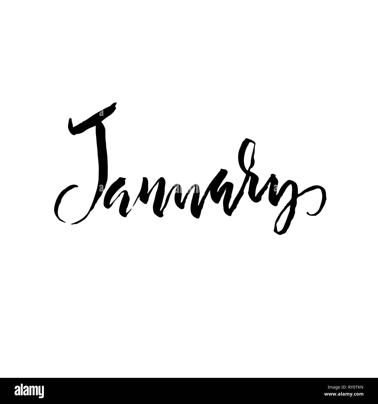 January word Stock Vector Images - Alamy