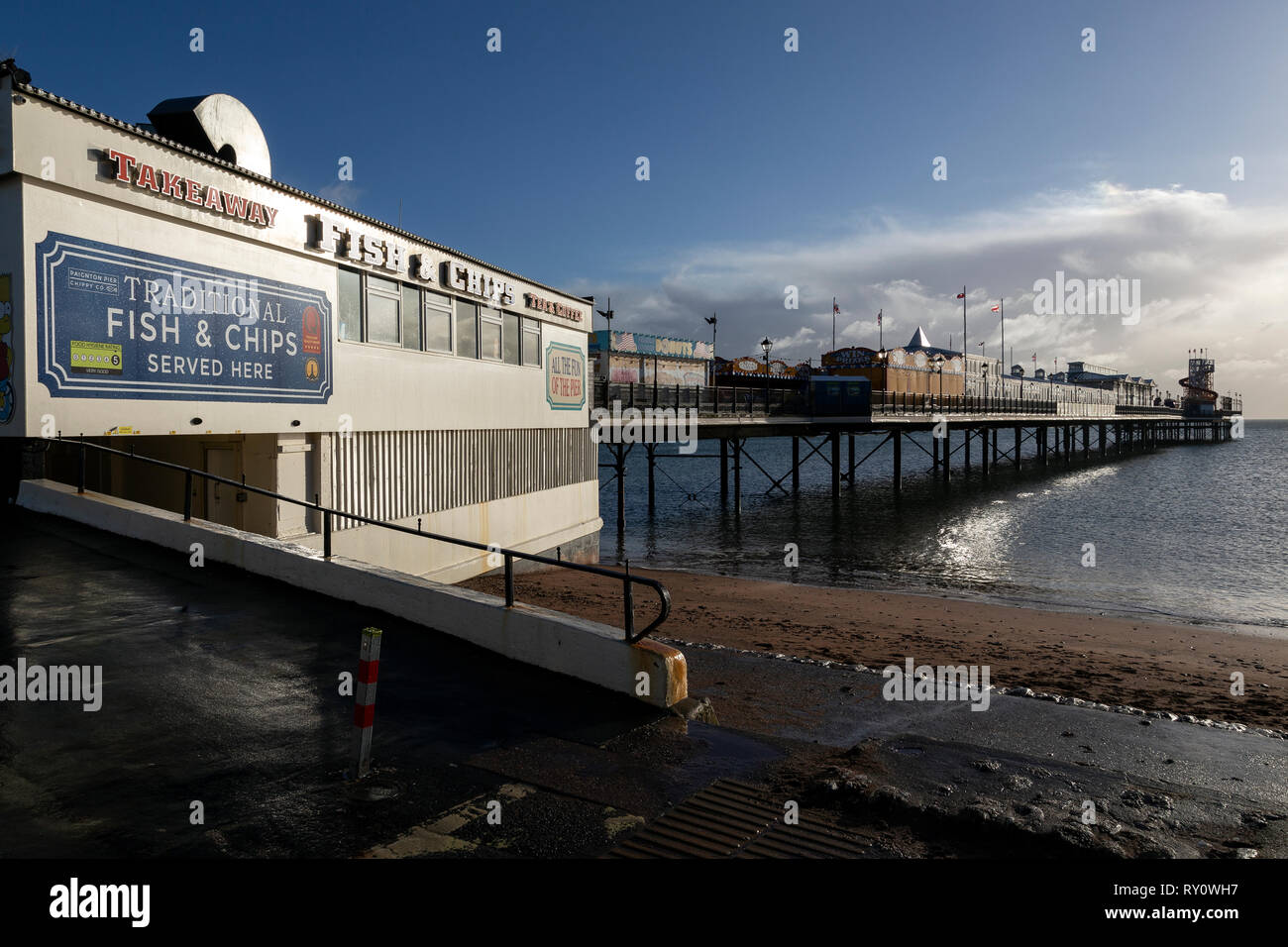 Fish and Chips Torbay - England, Paignton Pier, Sign, Adult, Adults ...
