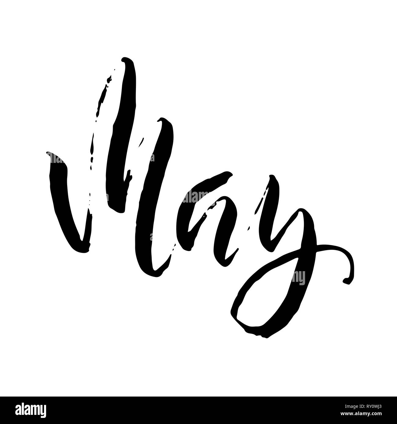 May. lettering banner. Hand drawn calligraphy poster. Vector ...