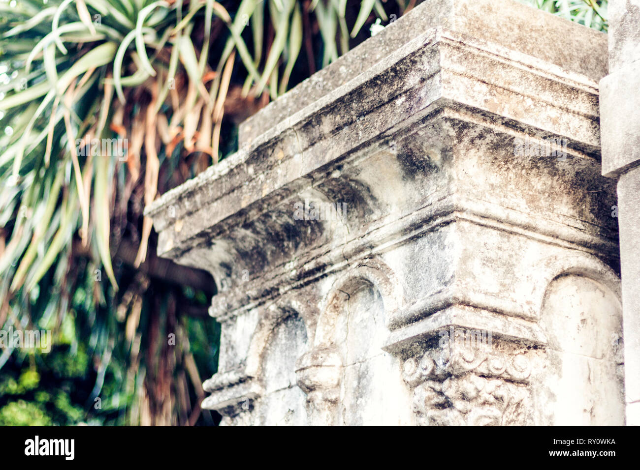 Old baroque fence with columns pillars in Catania, Sicily, Italy Stock ...