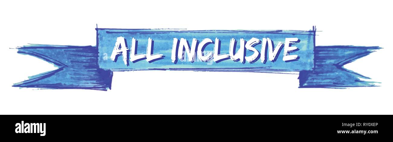 all inclusive hand painted ribbon sign Stock Vector Image & Art - Alamy