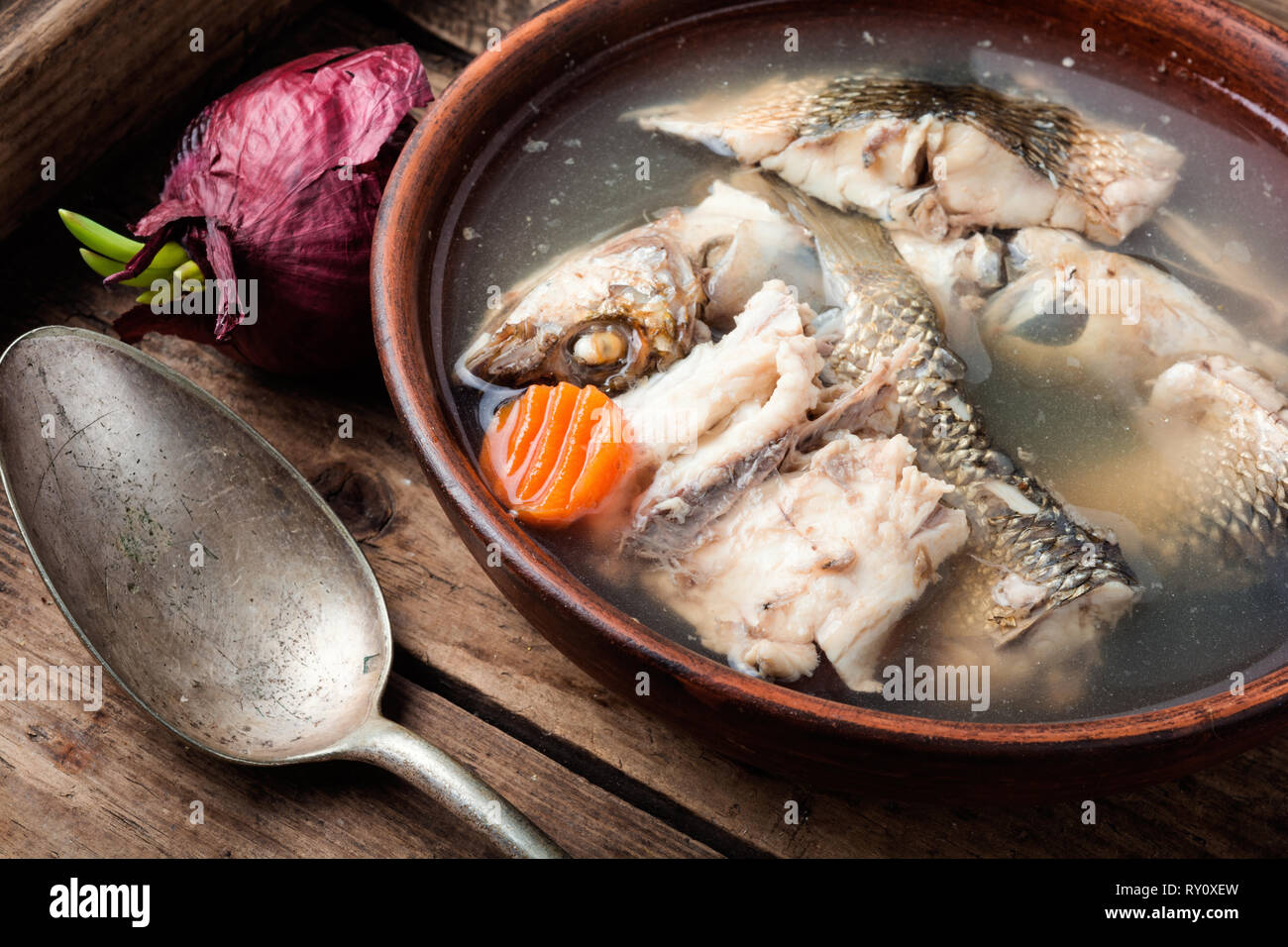 Traditional russian fish soup hi-res stock photography and images - Alamy