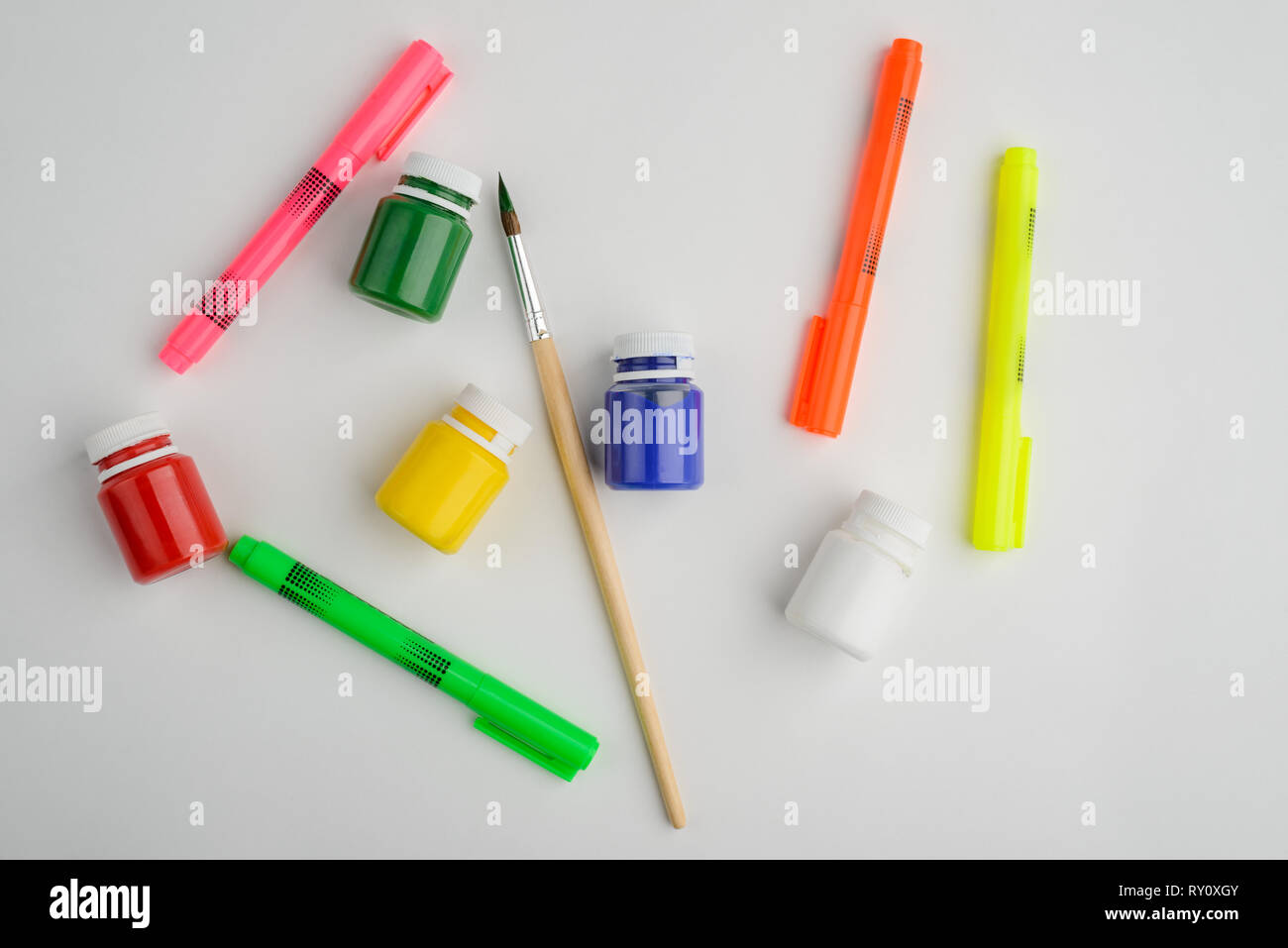 Watercolor paint pens hi-res stock photography and images - Alamy