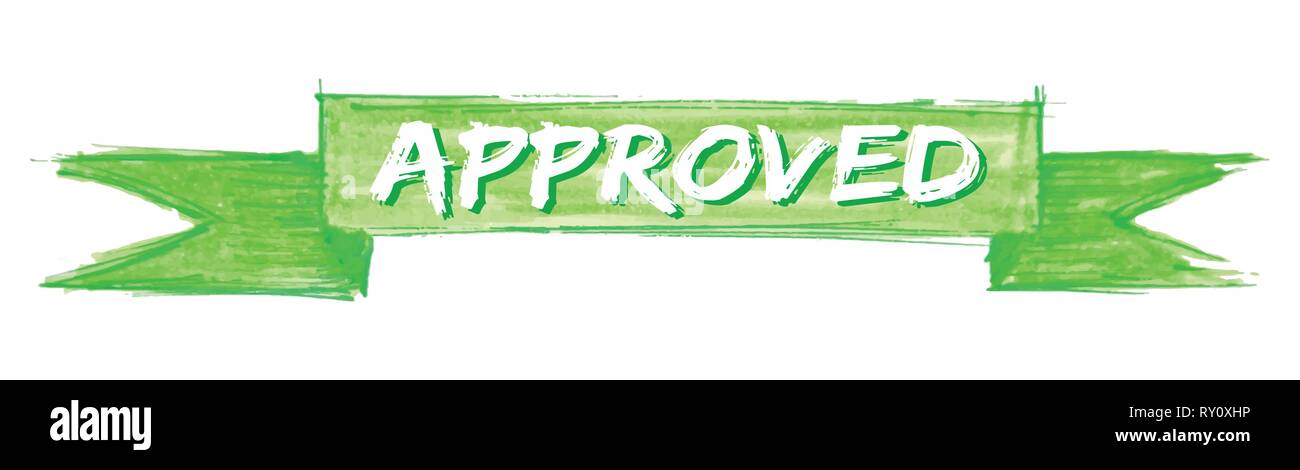 approved hand painted ribbon sign Stock Vector Image & Art - Alamy