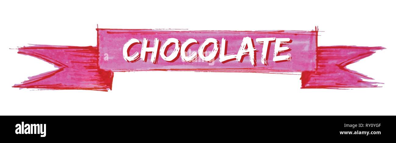 chocolate hand painted ribbon sign Stock Vector Image & Art - Alamy