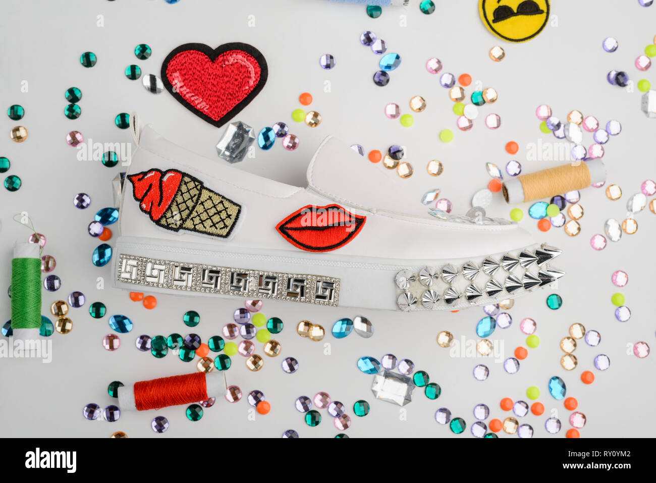 White slip-on shoe Stock Photo - Alamy