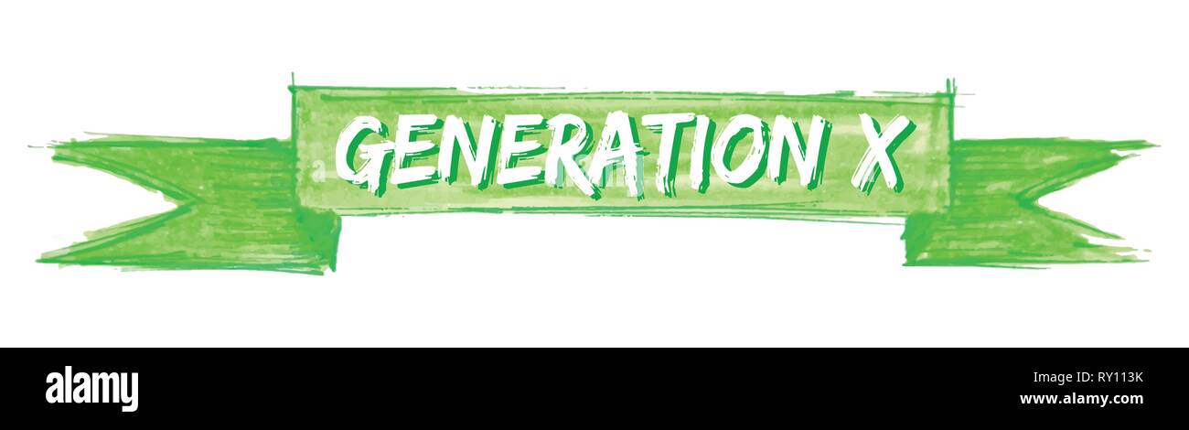 generation x hand painted ribbon sign Stock Vector Image & Art - Alamy