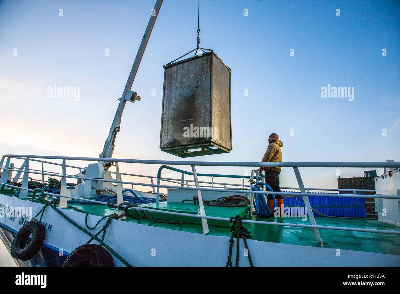 Trawler off pier hi-res stock photography and images - Alamy