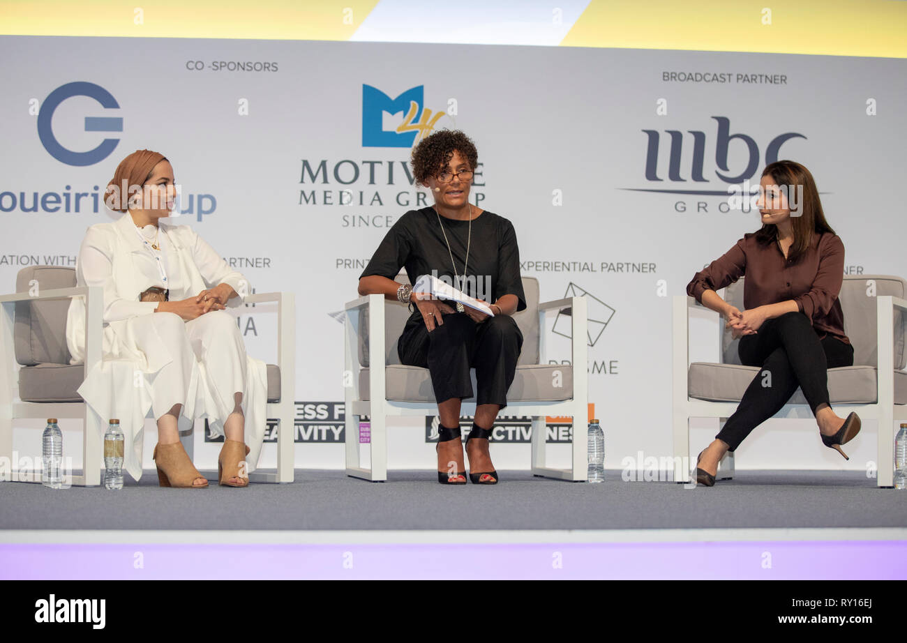 Dubai, United Arab Emirates, 11 March 2019, (from the right) Sonia ...