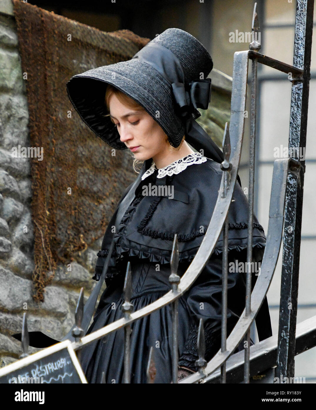 Lyme Regis, Dorset, UK. 11th March 2019. The filming of Ammonite begins ...
