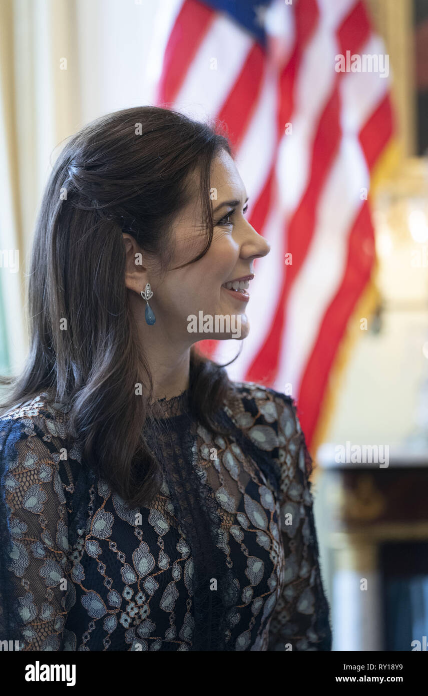 Austin, Texas, USA. 11th Mar, 2019. Mary, Crown Princess of Denmark, l ...