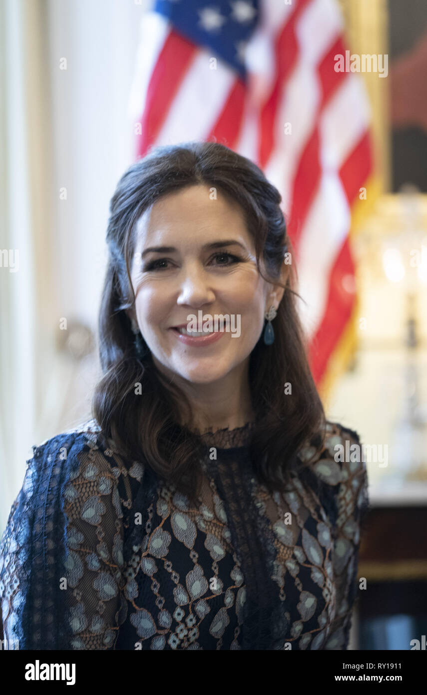 Austin, Texas, USA. 11th Mar, 2019. Mary, Crown Princess of Denmark, l ...