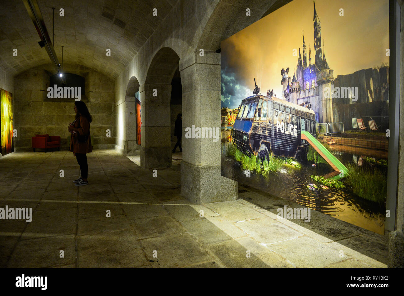 Banksy street art riot hi-res stock photography and images - Alamy