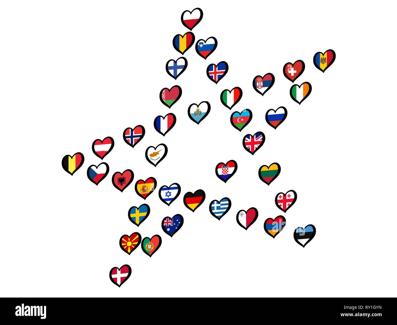 Eurovision flags Stock Vector Images - Alamy
