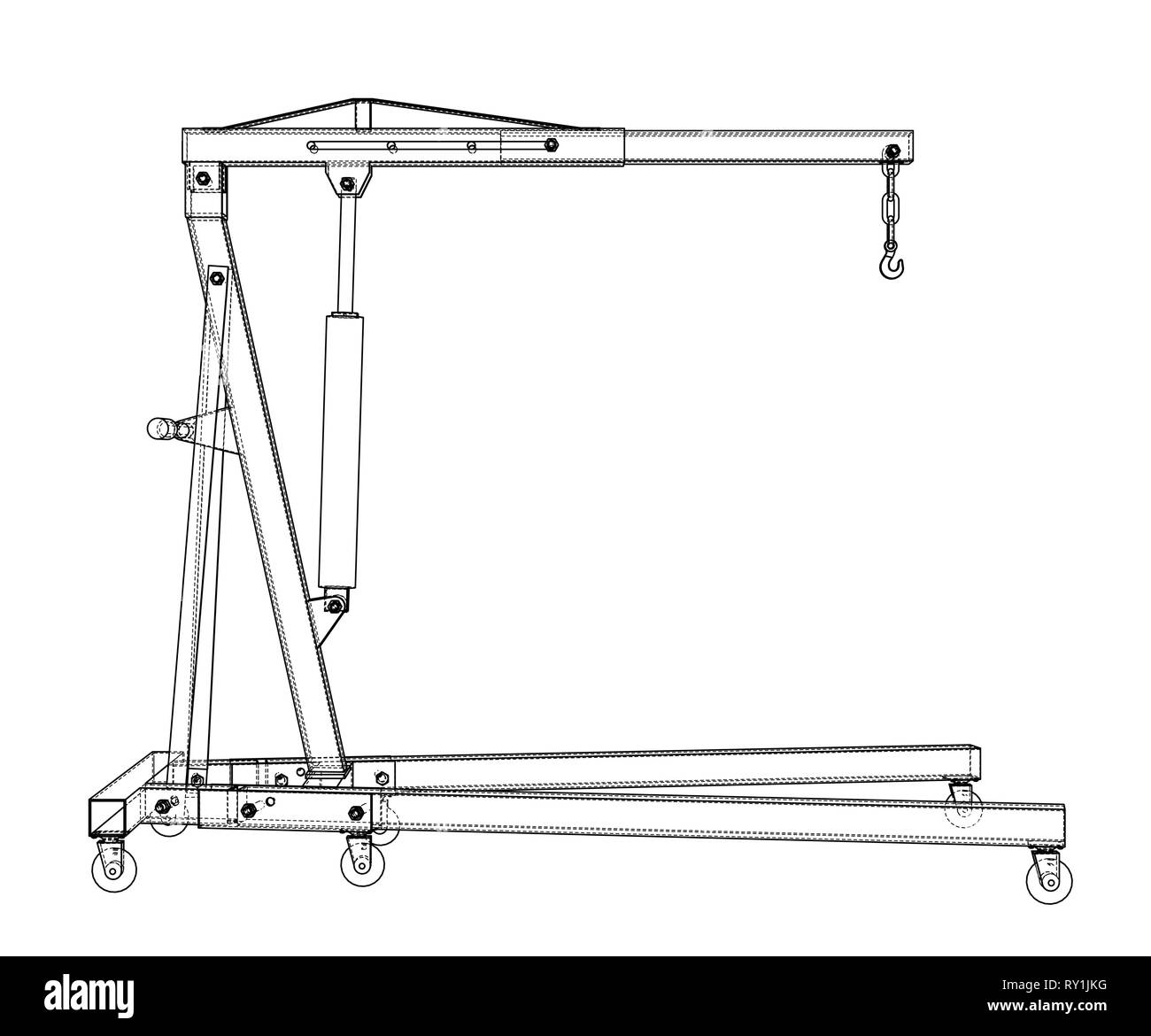 Engine hoist outline. Vector rendering of 3d Stock Vector Image & Art ...