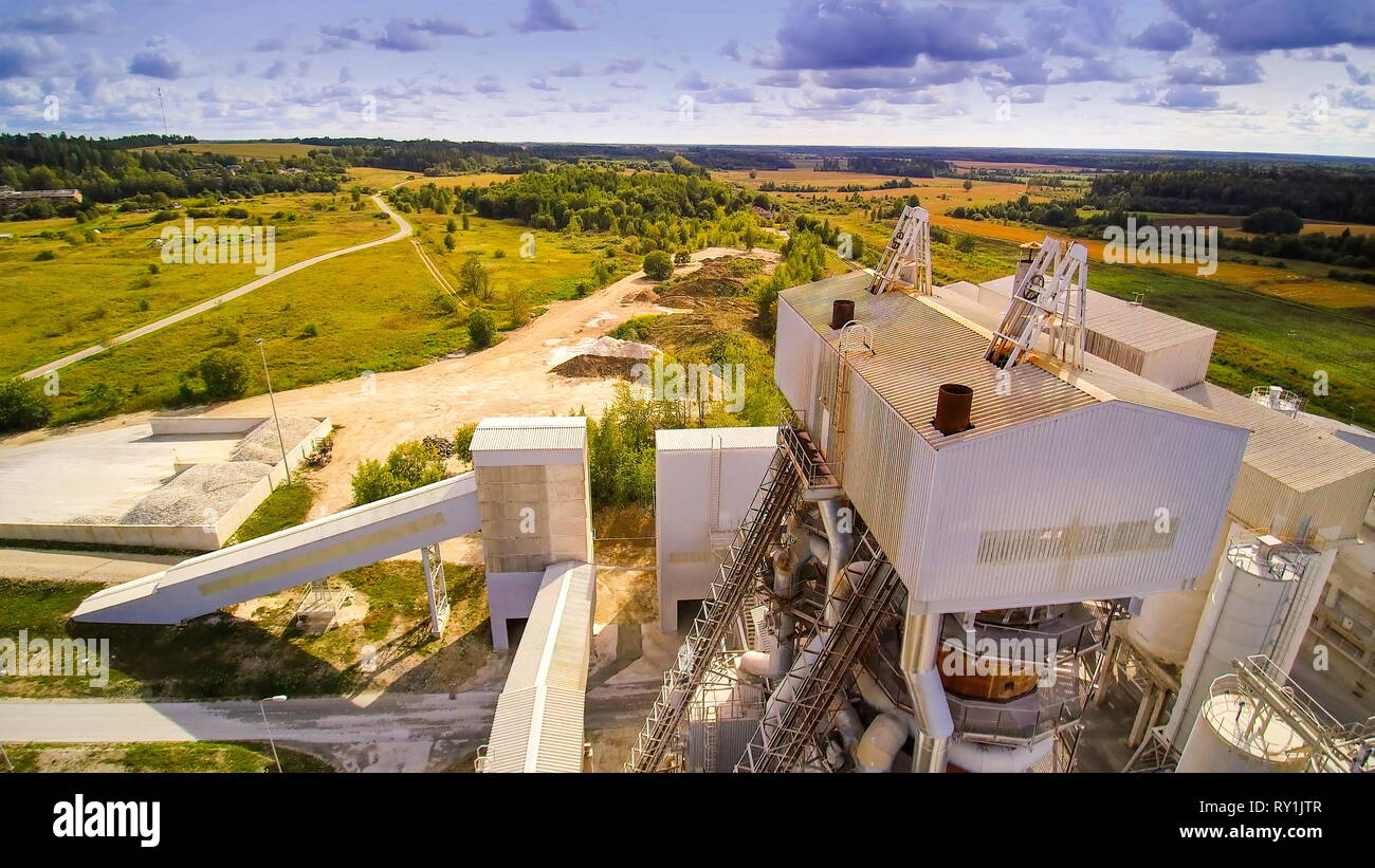 Over the top of the white production area of limestones. Where there ...