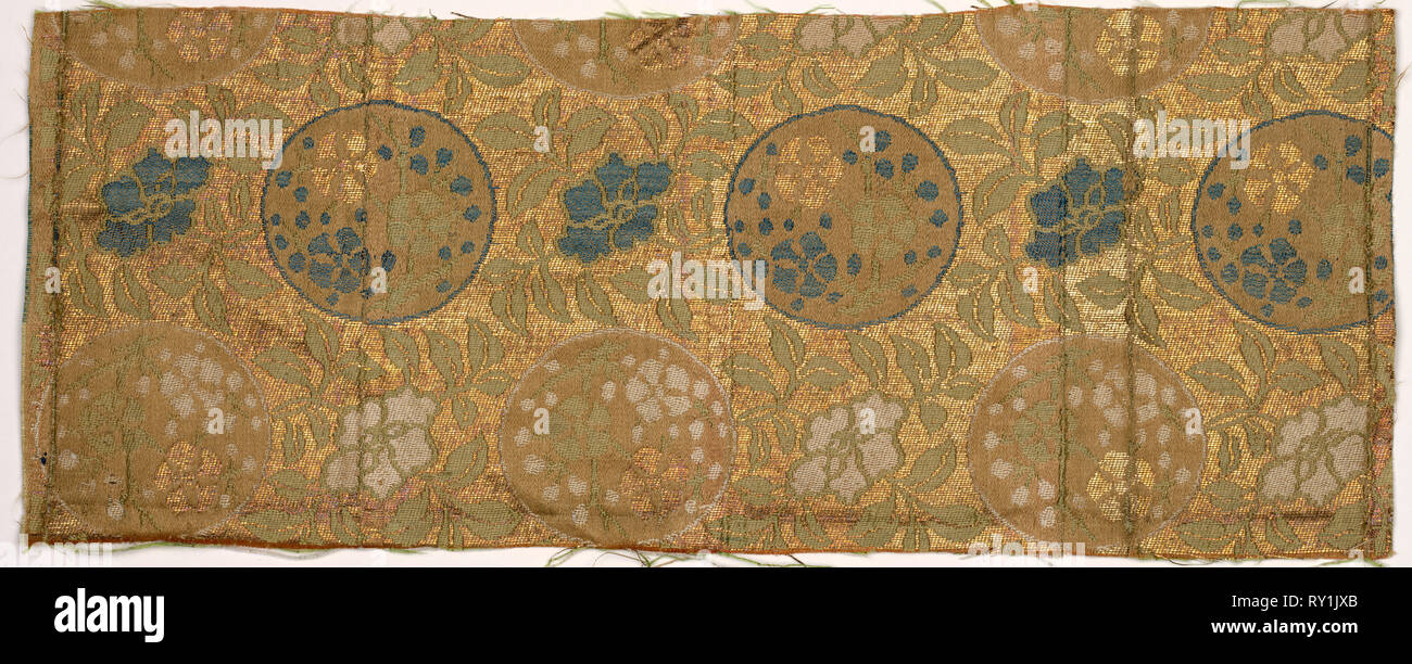 Textile Fragment, 1800s. Japan, 19th century. Silk, metallic thread ...