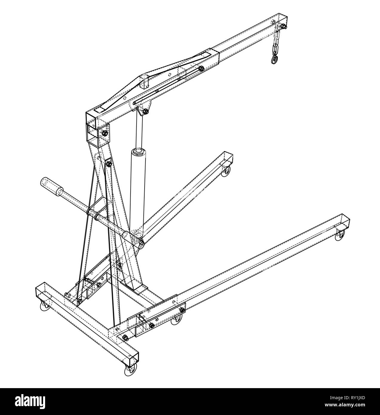 Engine hoist outline. Vector rendering of 3d Stock Vector Image & Art ...