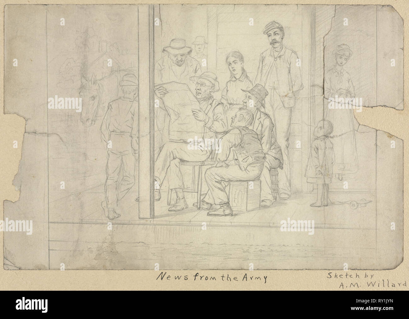 Sketch - News from the Army. Archibald Willard (American, 1836-1918 ...