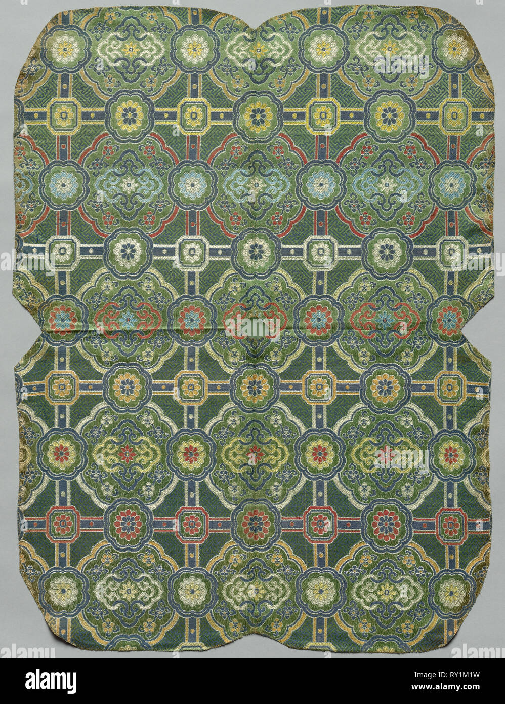 Textile Fragment, 1800s. Japan, 19th century. Plain compound satin ...