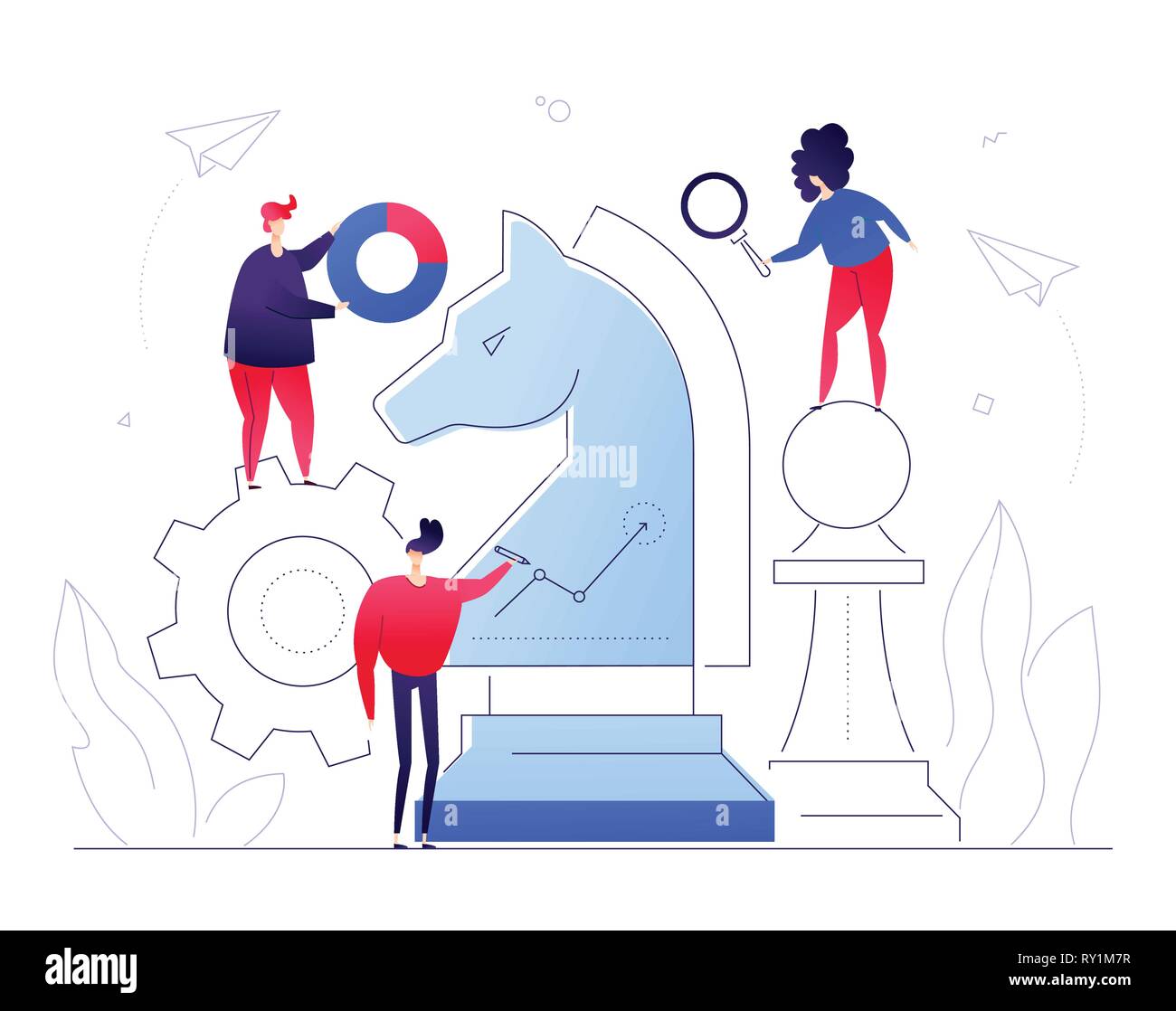 Business strategy - flat design style colorful illustration Stock ...