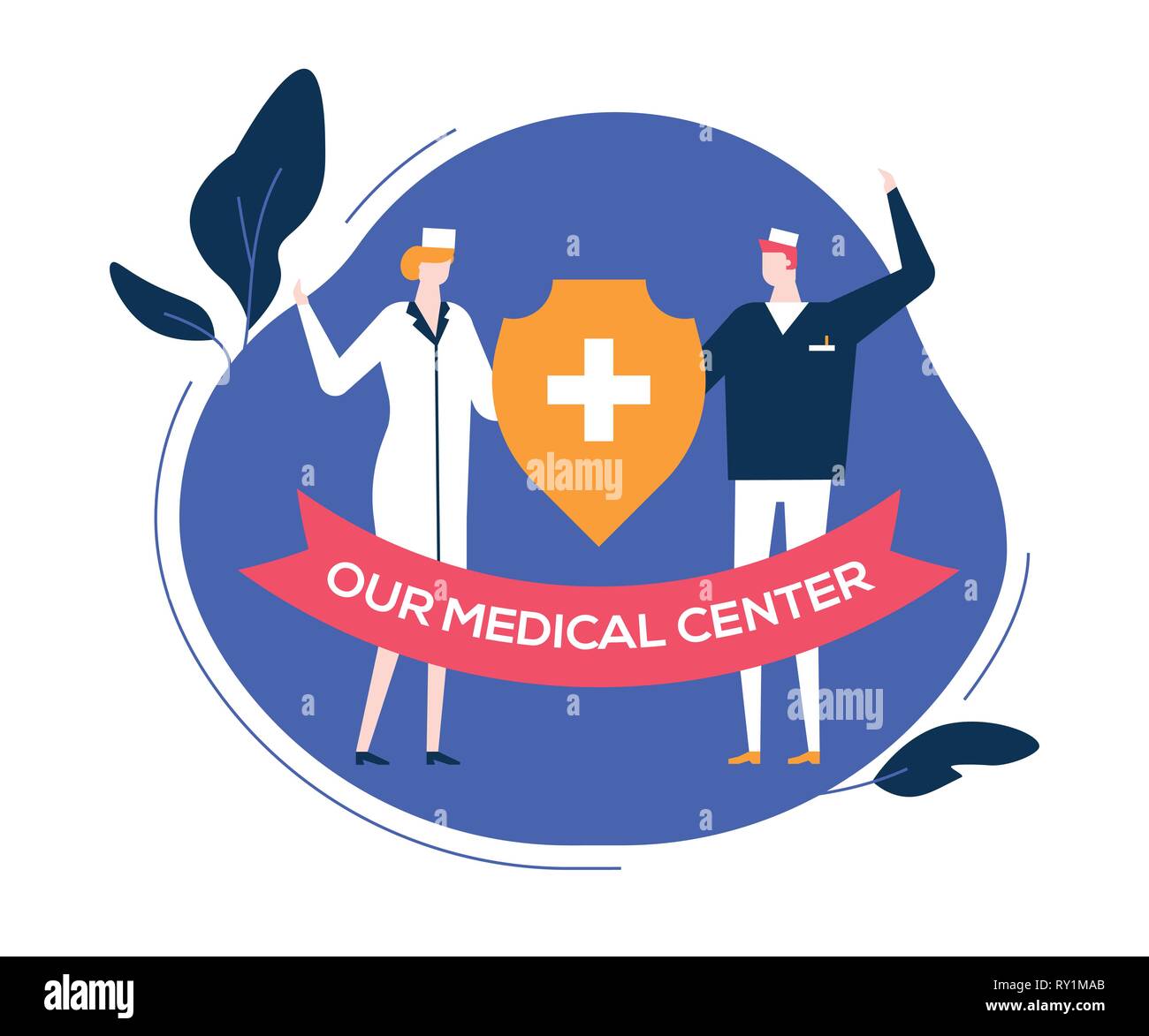 Medical center flat background Cut Out Stock Images & Pictures - Alamy