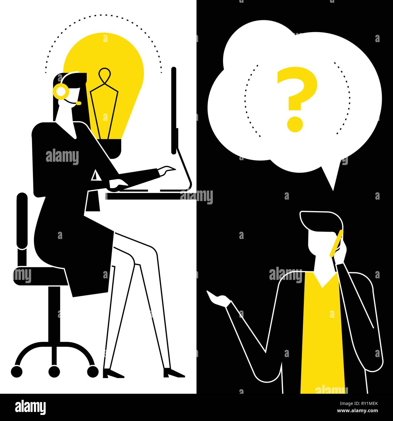 Technical support - flat design style vector illustration Stock Vector ...