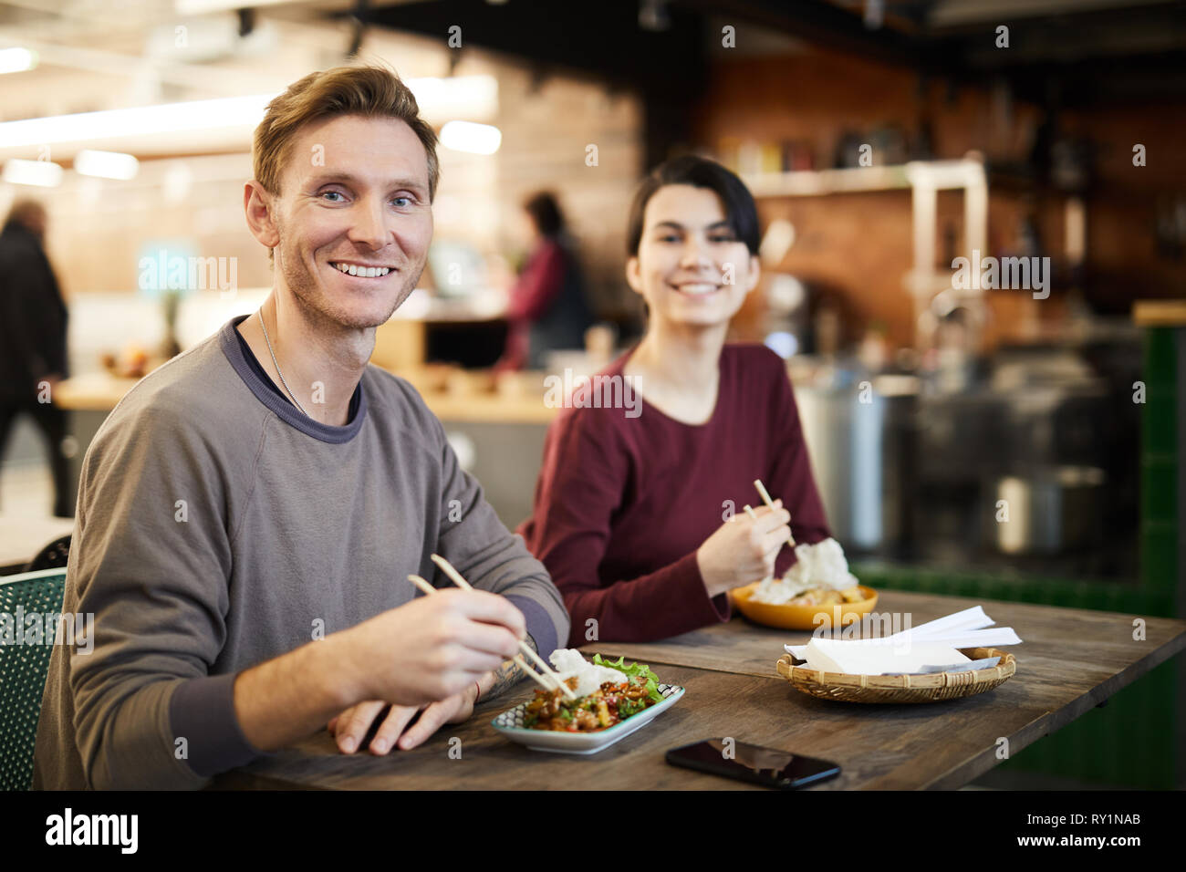 Clients in Chinese Food Restaurant Stock Photo - Alamy