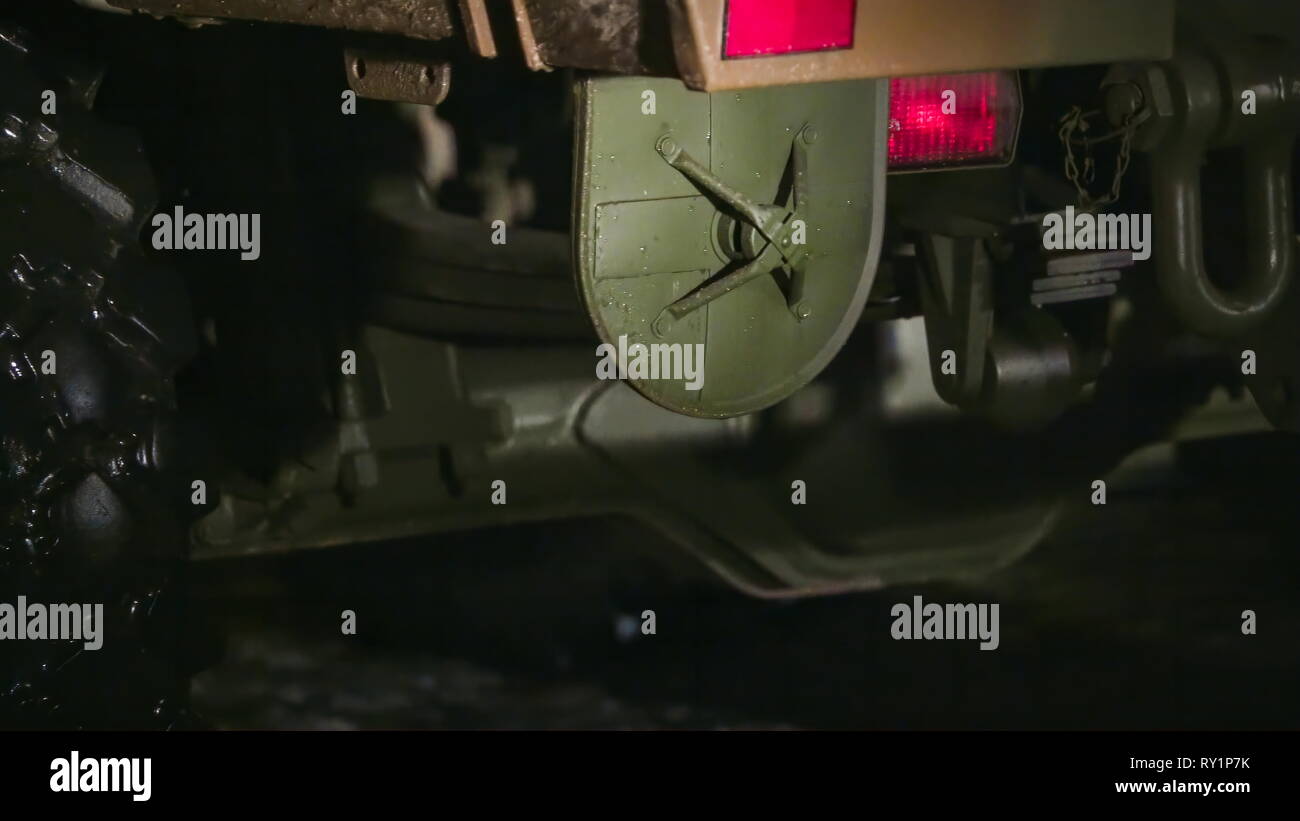 Closer look of the military tank and its body on the bottom Stock Photo ...