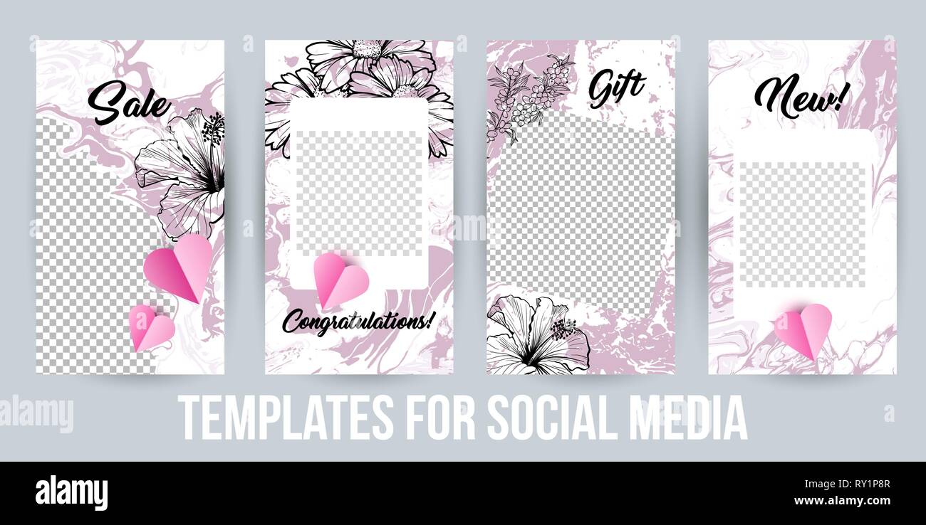 Instagram Stories Creative Modern Photo Frames Pack. Design templates ...