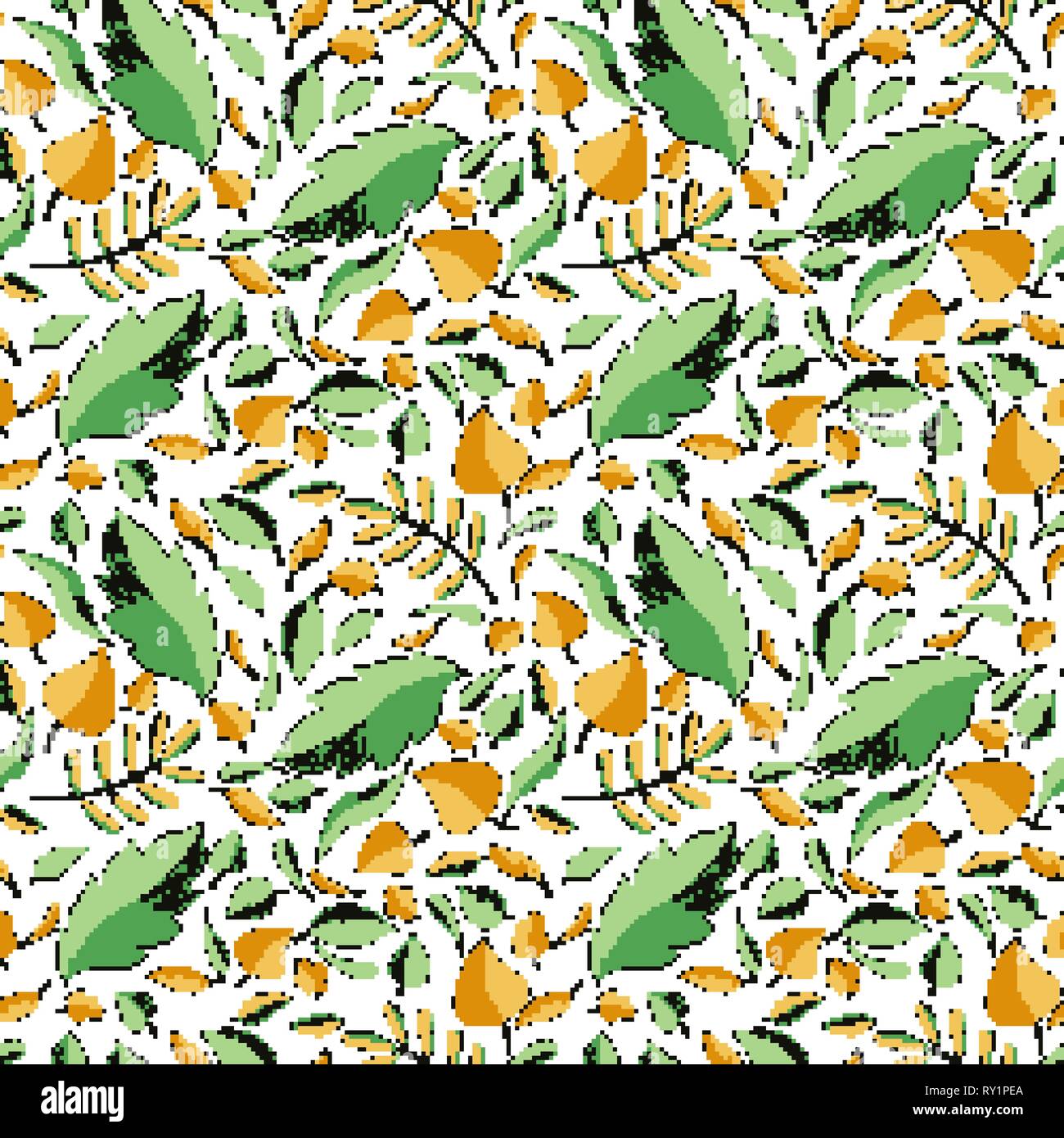 Hand drawn leaf pattern hi-res stock photography and images - Alamy