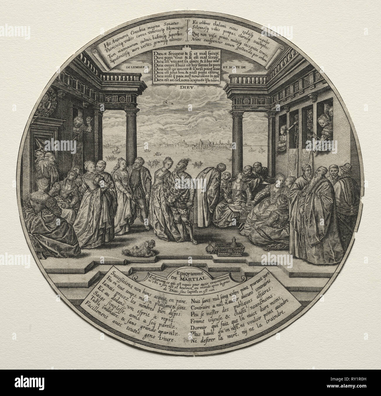 The Venetian Ball. Theodor de Bry (Flemish, 1528-1598). Engraving Stock ...