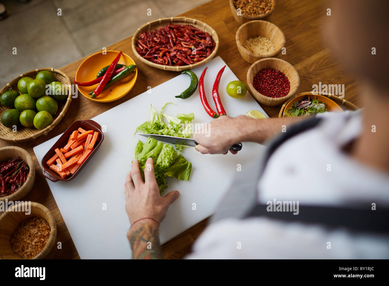 Spicy Food Above View Stock Photo - Alamy