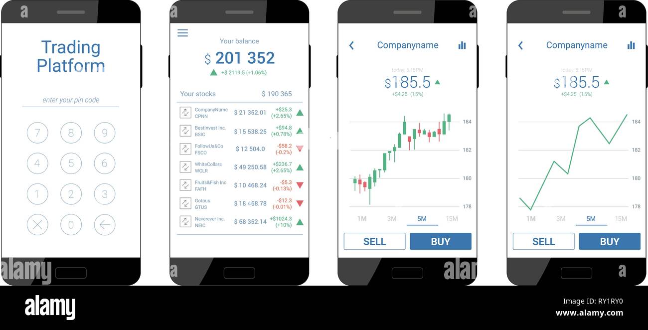 Trading mobile interface Stock Vector Image & Art - Alamy