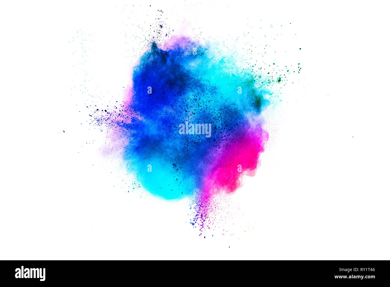 Multi colour powder explosion on white background. Launched colourful ...