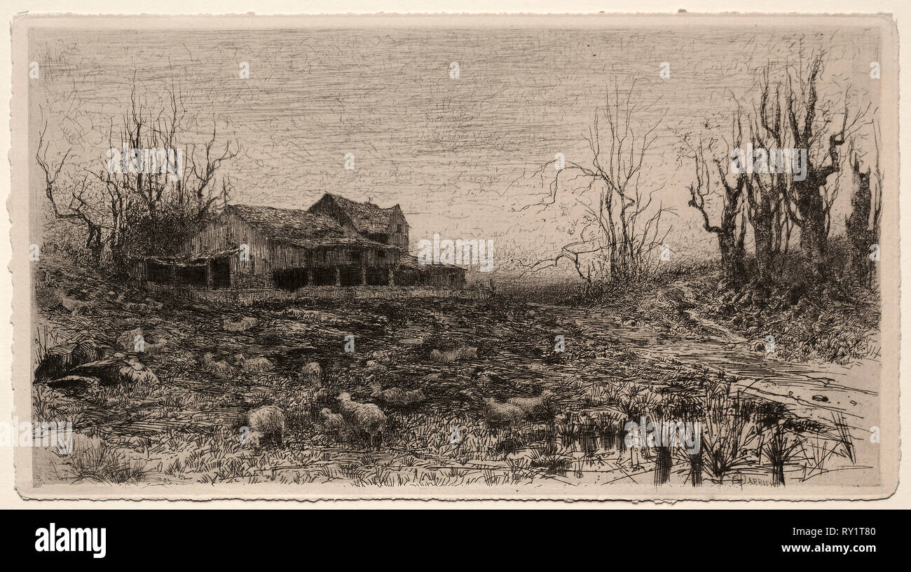 November, 1880. Stephen Parrish (American, 1846-1938). Etching Stock ...