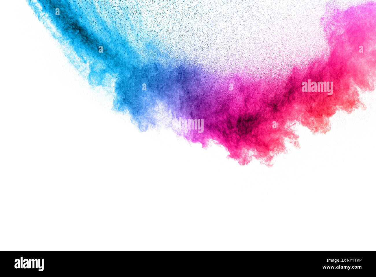 Multi colour powder explosion on white background. Launched colourful ...