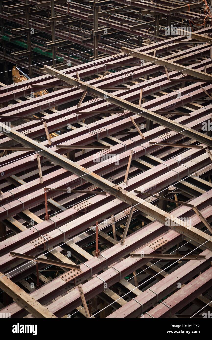 A structure of some building under the construction which shows only ...