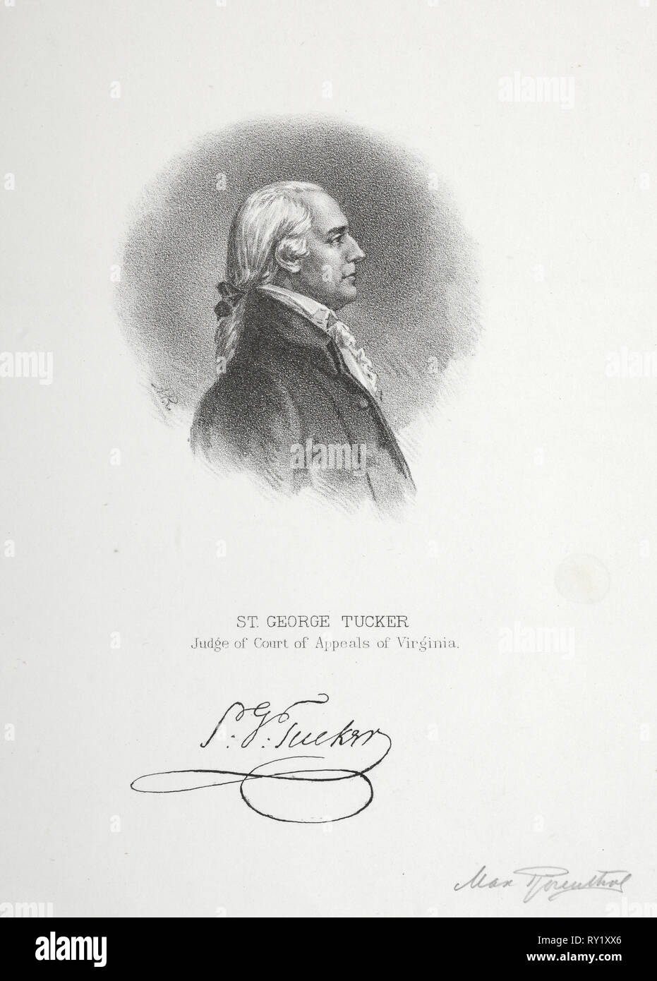 St. George Tucker, Judge of Court of Appeals of Virginia. Max Rosenthal ...