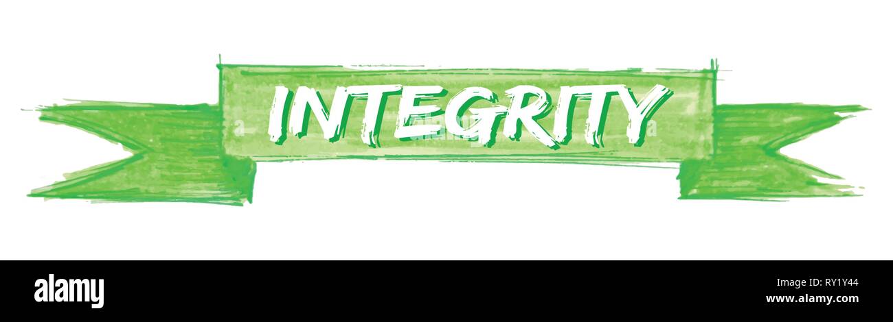 integrity hand painted ribbon sign Stock Vector Image & Art - Alamy