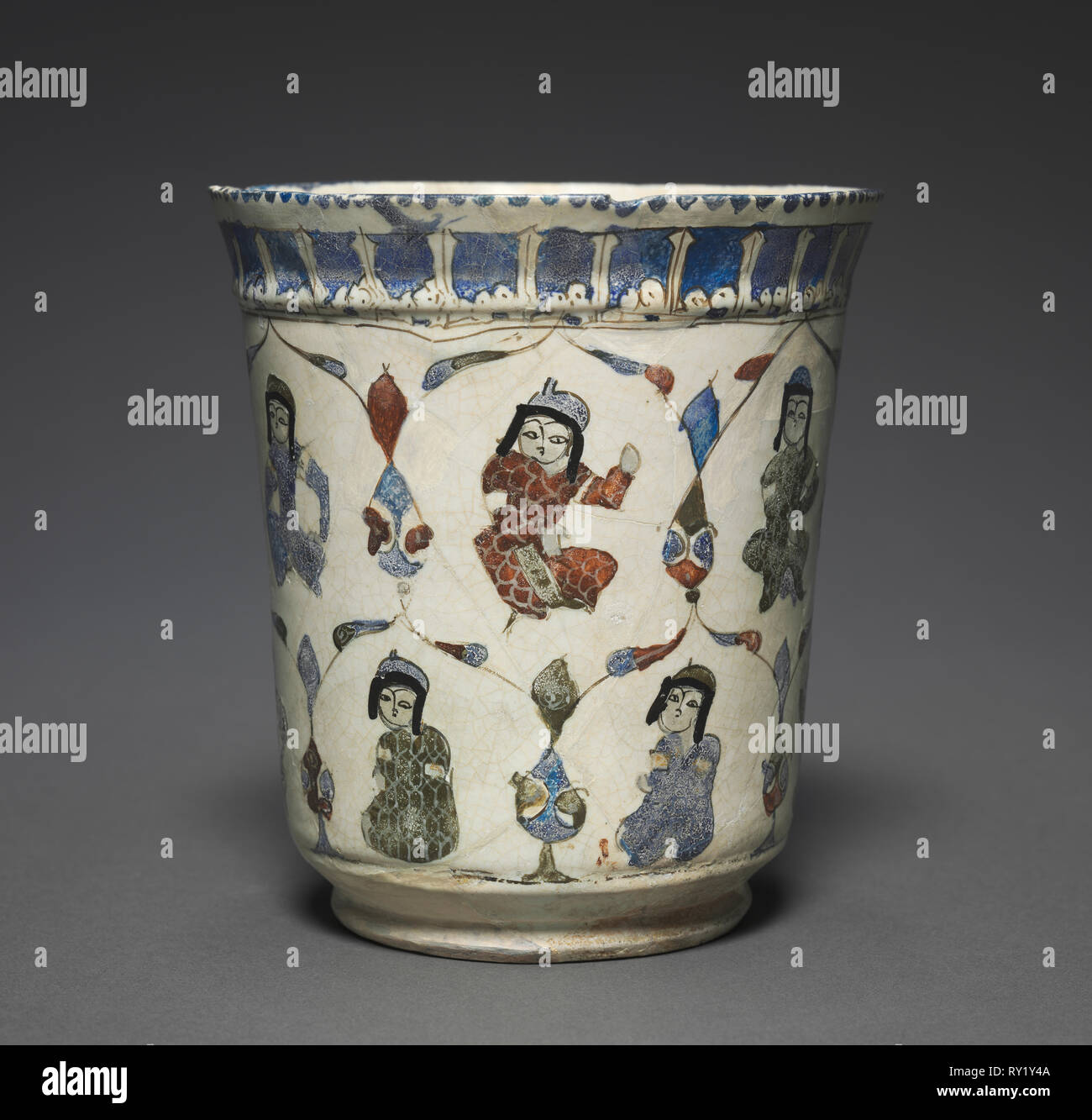 Minai Beaker with Seated Princes, 1180-1220. Iran, Kashan, Seljuk ...