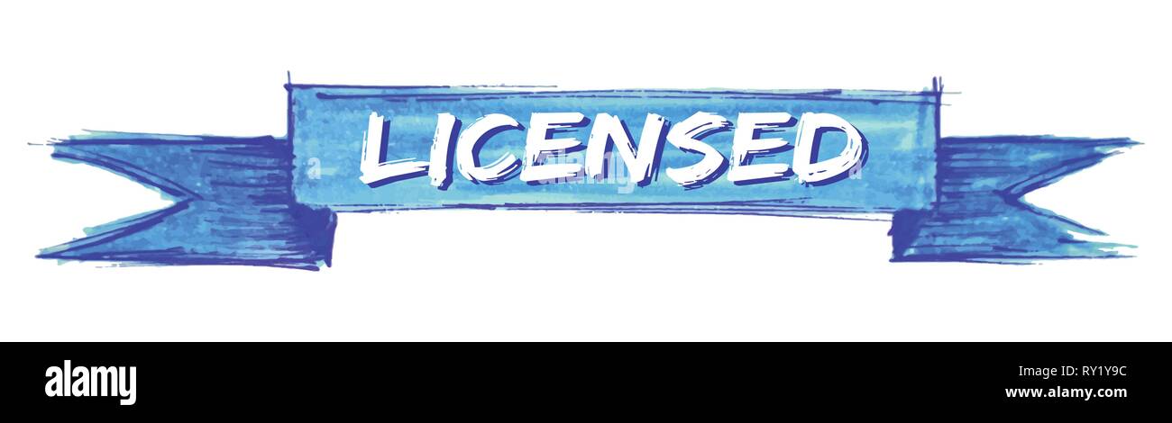 licensed hand painted ribbon sign Stock Vector Image & Art - Alamy