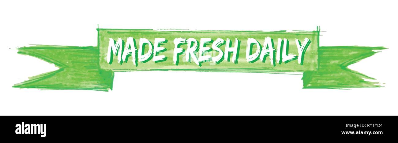 made fresh daily hand painted ribbon sign Stock Vector Image & Art - Alamy