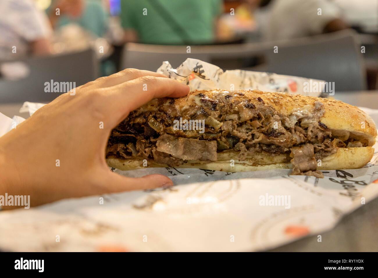 Cheesesteak. Reading Terminal Market, Philadelphia, USA Stock Photo - Alamy