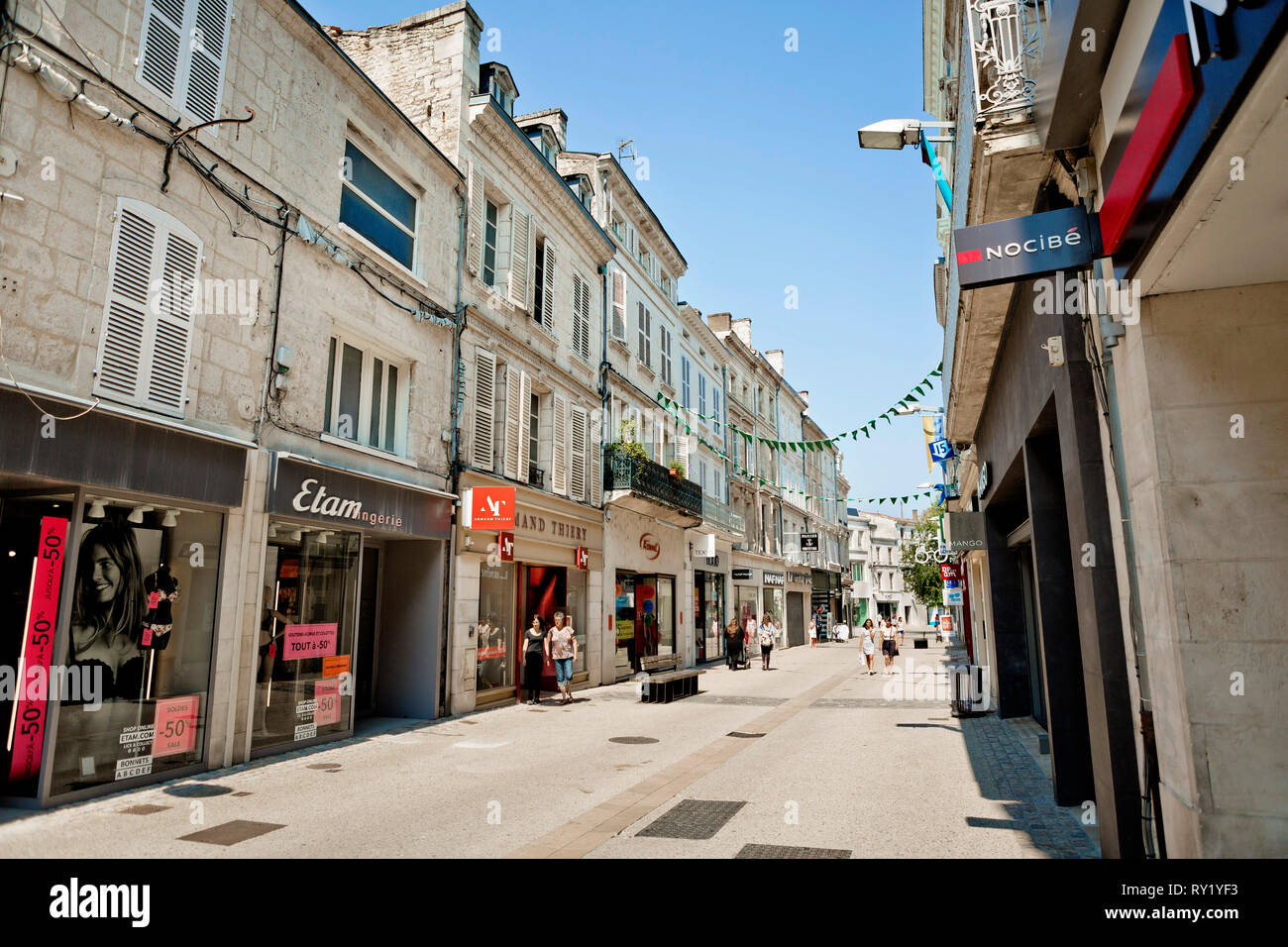 Niort (central-western France): "rue Ricard” street in the city centre ...