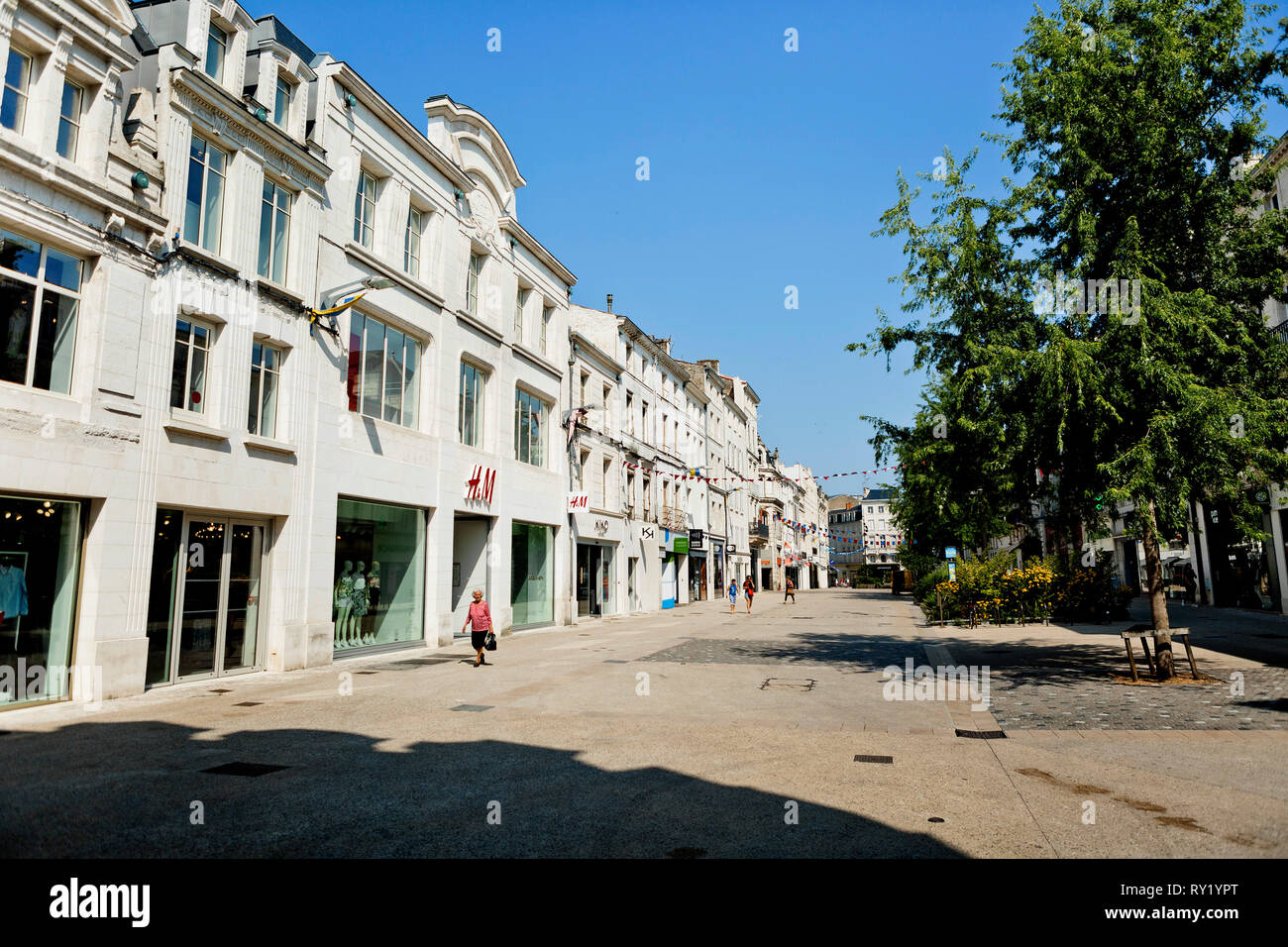 Niort (central-western France): "rue Victor Hugo” street in the city ...