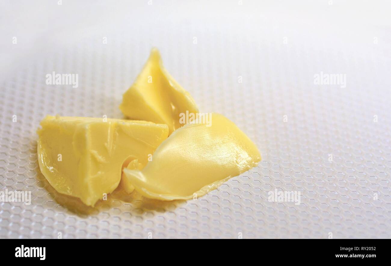 Close-up of a Three Butter Pieces in the Pan Stock Photo - Alamy