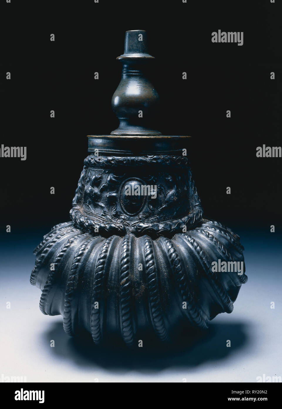 Leather cuir bouilli with embossed and fluted decoration hi-res stock ...