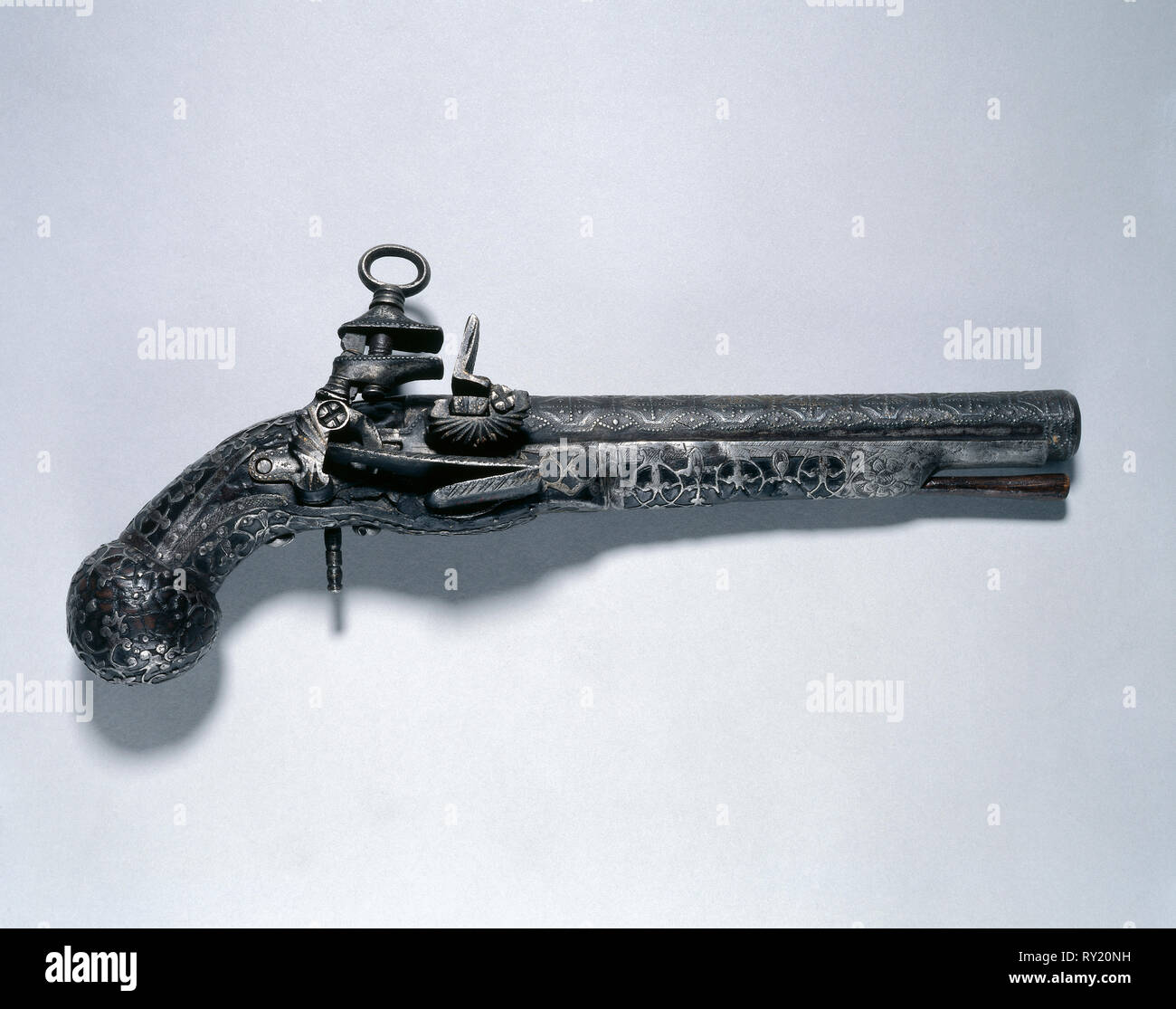 Snaphance Pistol, 17th century. Spain, Ripoll, 17th century. Steel ...