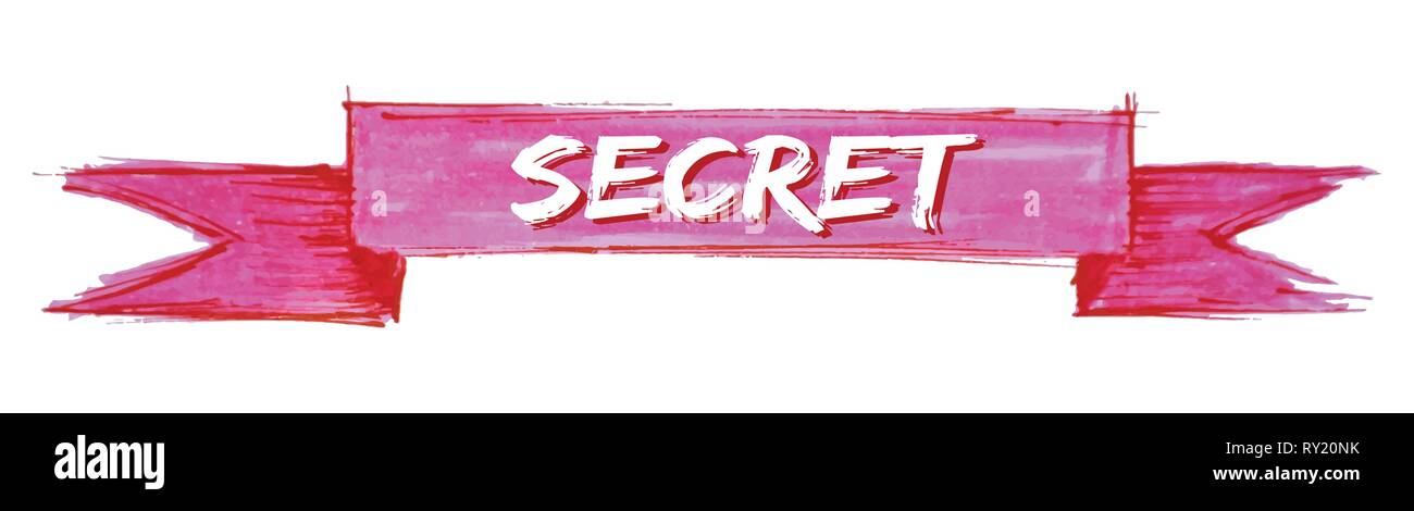 secret hand painted ribbon sign Stock Vector Image & Art - Alamy